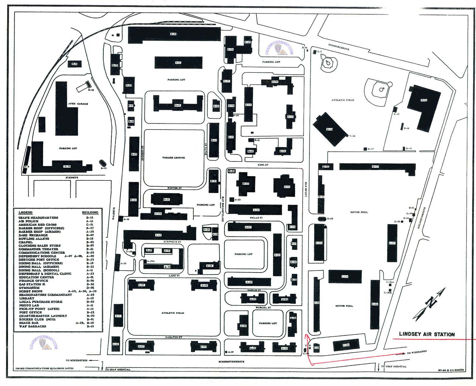 USAREUR Installation Maps - Lindsey AS 1960s